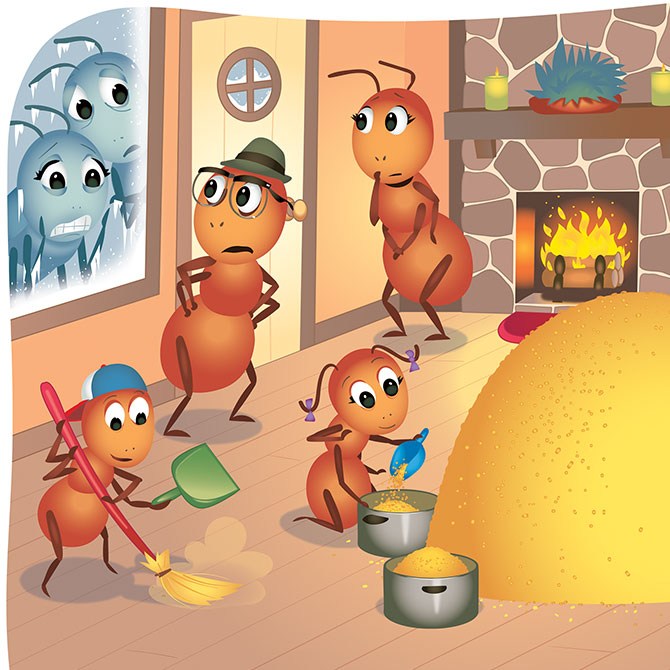 Grasshopper And Ant Cartoon